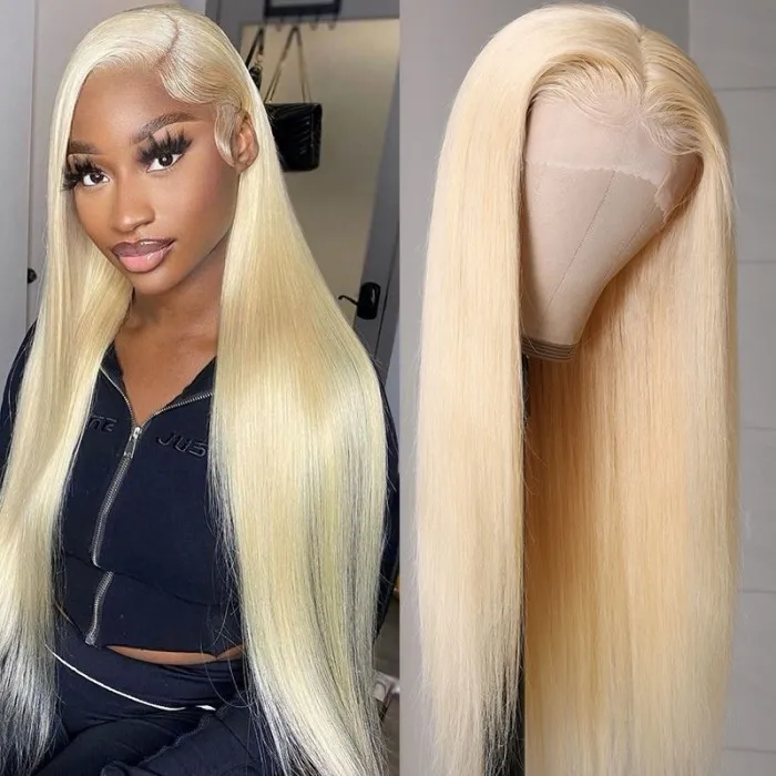Angie Queen 100% Virgin Volume Human Hair Soft Long 613 Blonde Straigh ...