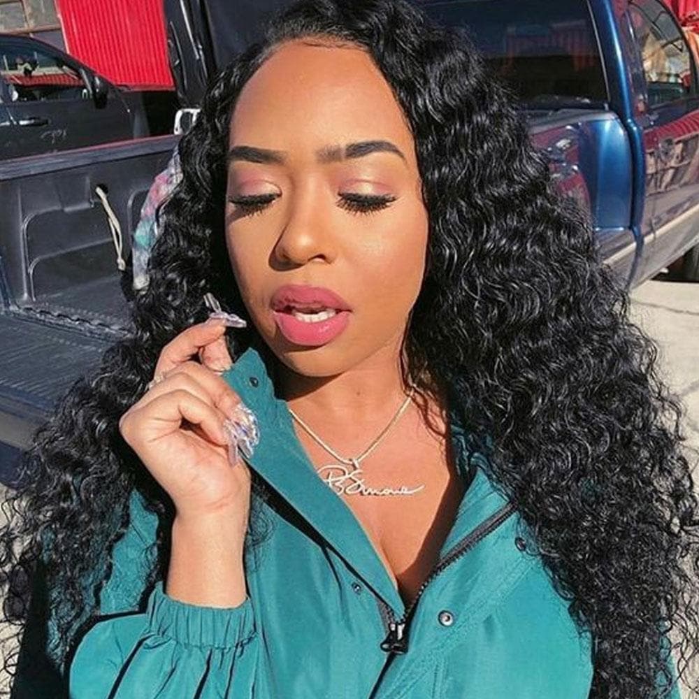 Angie Queen 4*4 Lace Closure Wigs Indian Water Wave Human Hair Wigs 18 ...